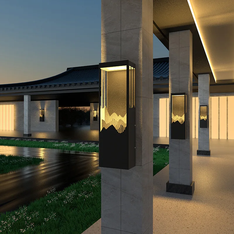 New Chinese Style Bollard Light Pathway Garden Landscape Outdoor ...