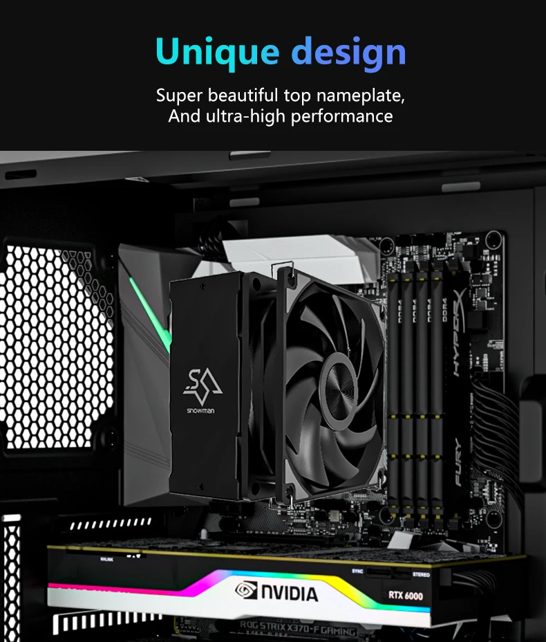 Snowman MT5 V3 Heatpipe CPU Cooler Desktops Silent 4-Pin Thermal ...