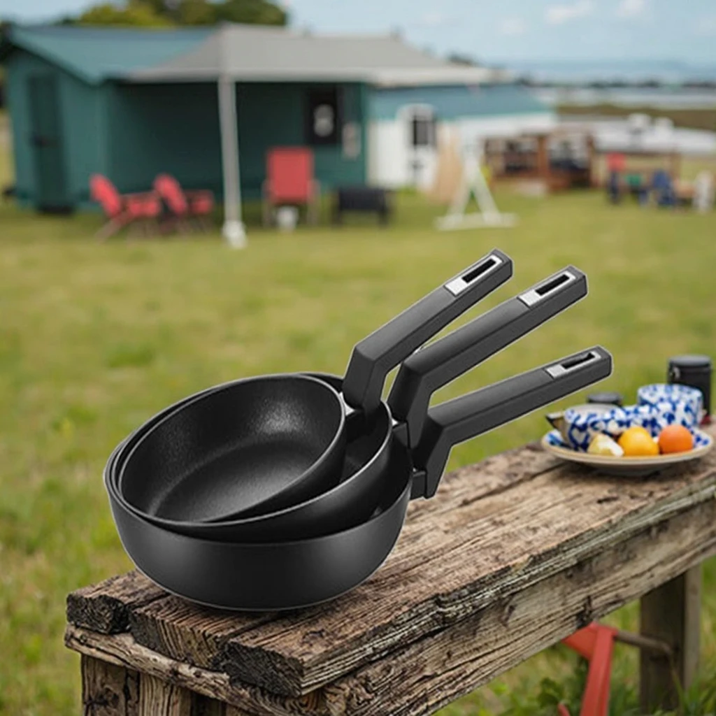 Modern Design Nonstick Pressed Aluminum Fry Pan with Induction Bottom ...