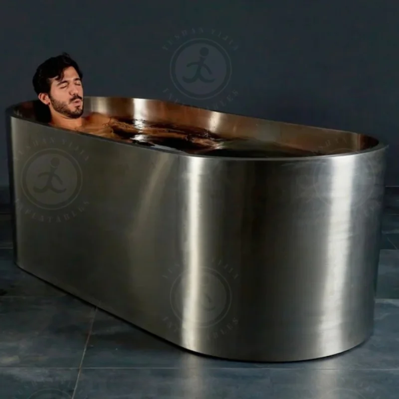 Free-Standing #304 Stainless Steel Tub Cold Plunge Tub Single Person ...