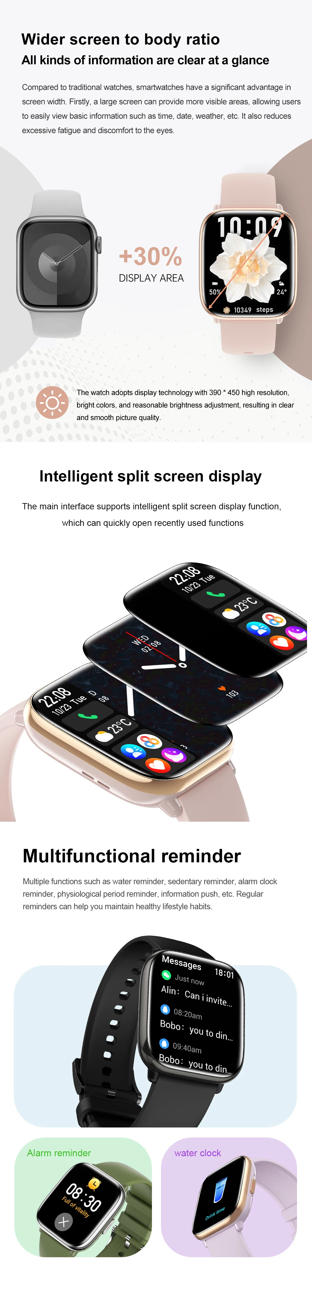 VALDUS NFC Smartwatch - Long Battery Life & Health Monitoring
