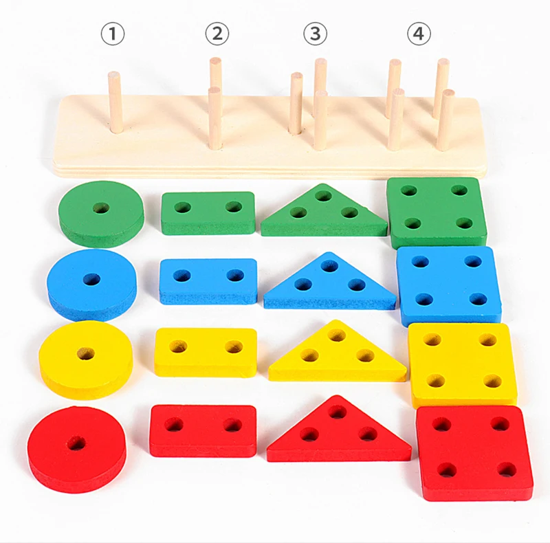 Wooden Sorting & Stacking Toys For Toddlers And Kids Preschool ...
