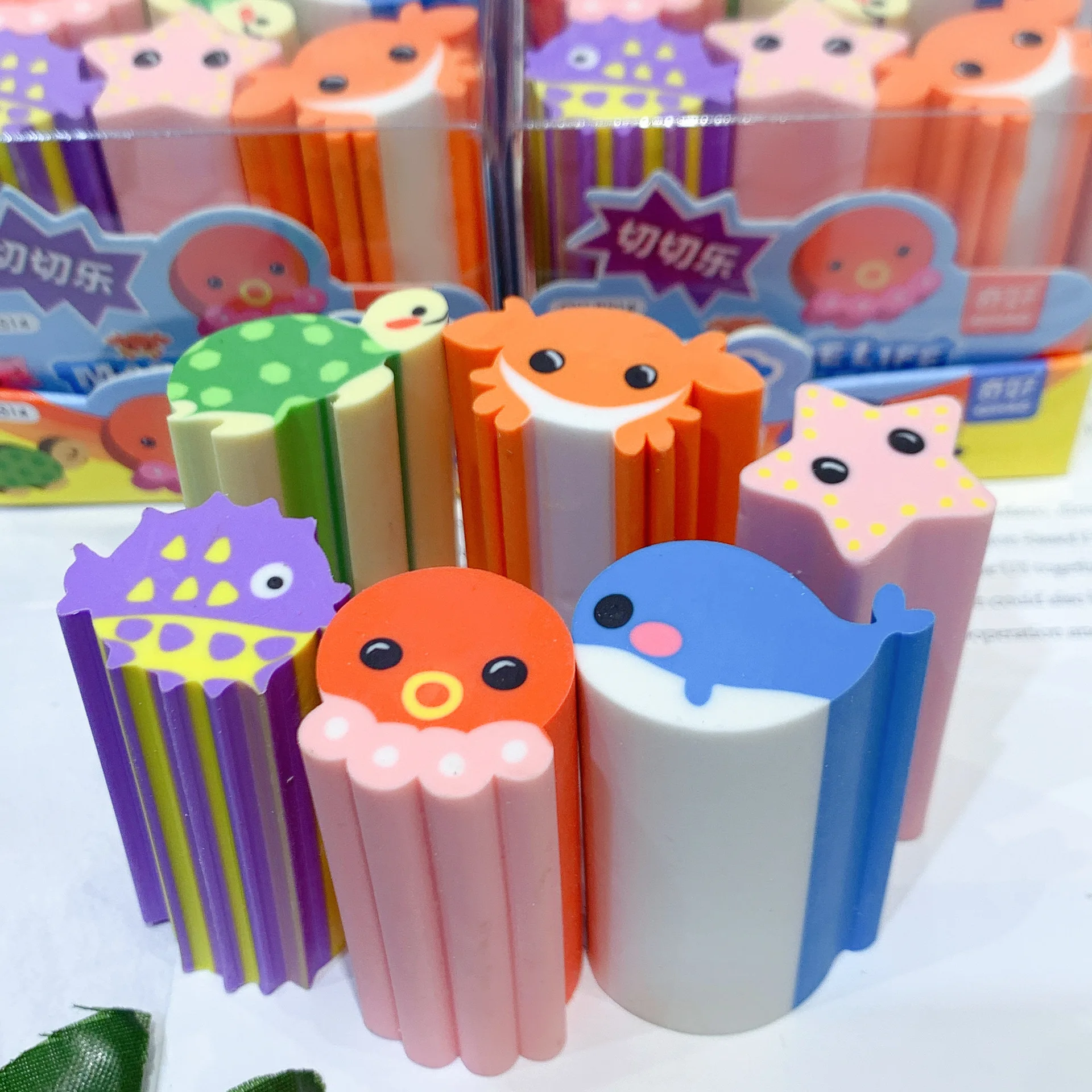 Cartoon Eraser For Students Cute Slice Eraser For Kids Marine Animal ...