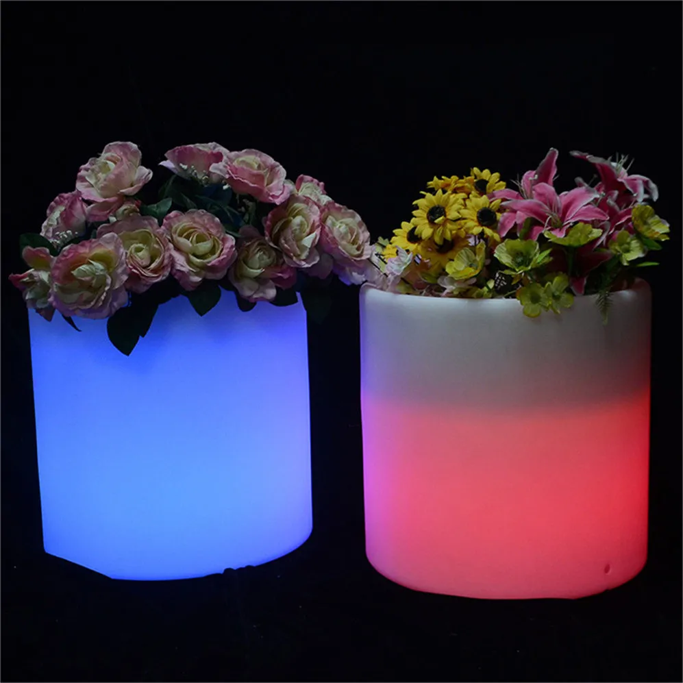 Light Up Outdoor Flower Pots Led Decoration Waterproof Solar Power ...