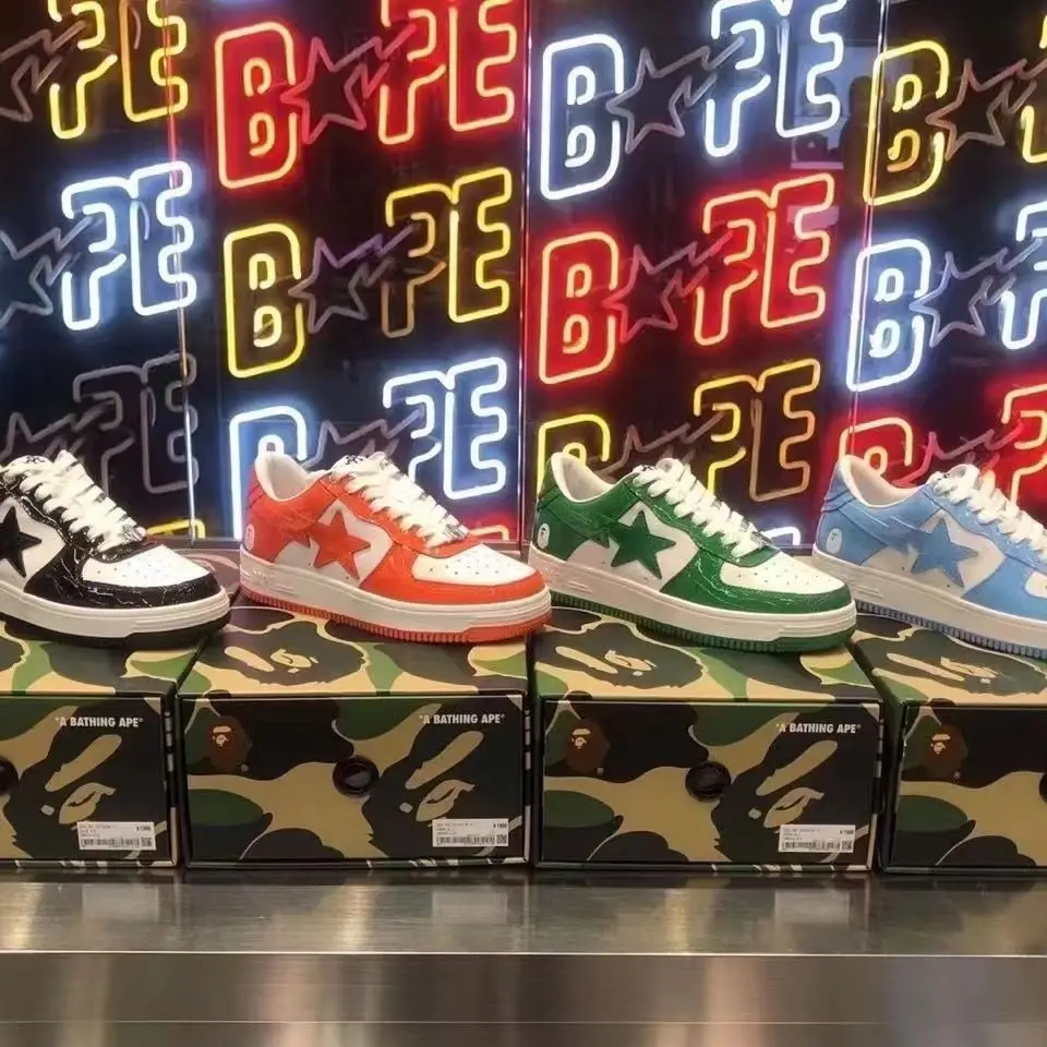 Hot Sell Bapes Ape Printing Star Shoes Camouflage Fashion Sport ...