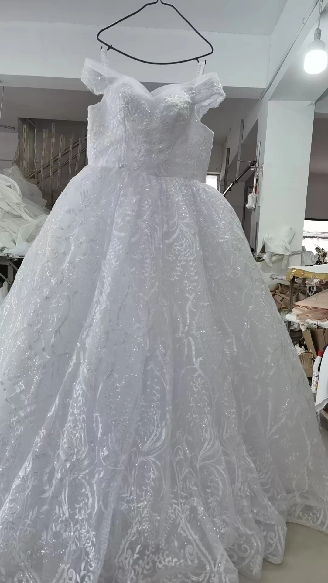 Shop Our 2023 Ball Gown Wedding Dresses with off-Shoulder Lace