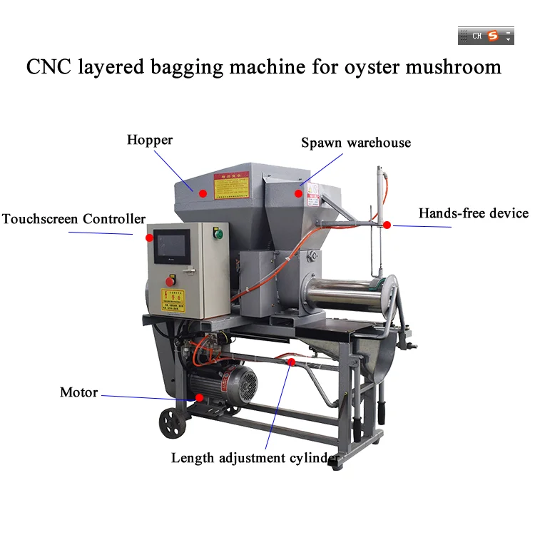 Layered Oyster Mushroom Compost Bagging Machine - 600bags/h