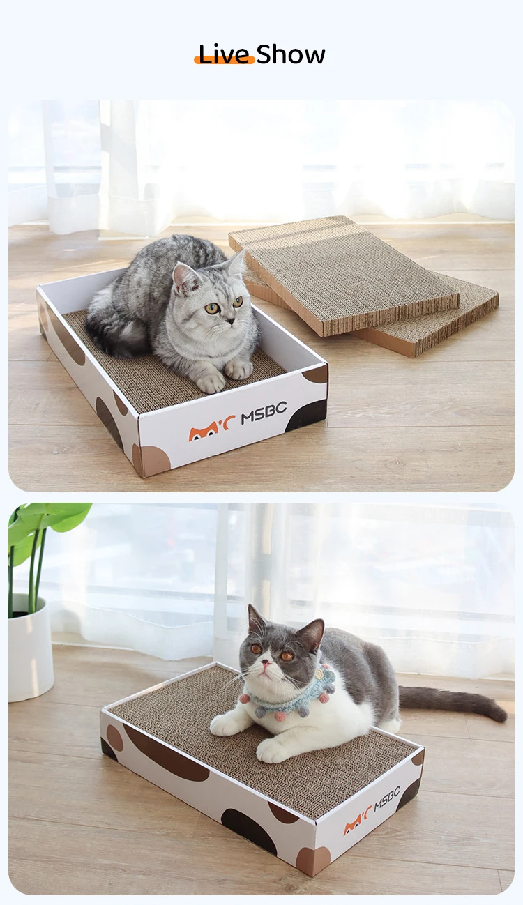 Modern 3in1 Custom Corrugated Paper Cat Toys Durable Cat Scratch Board ...