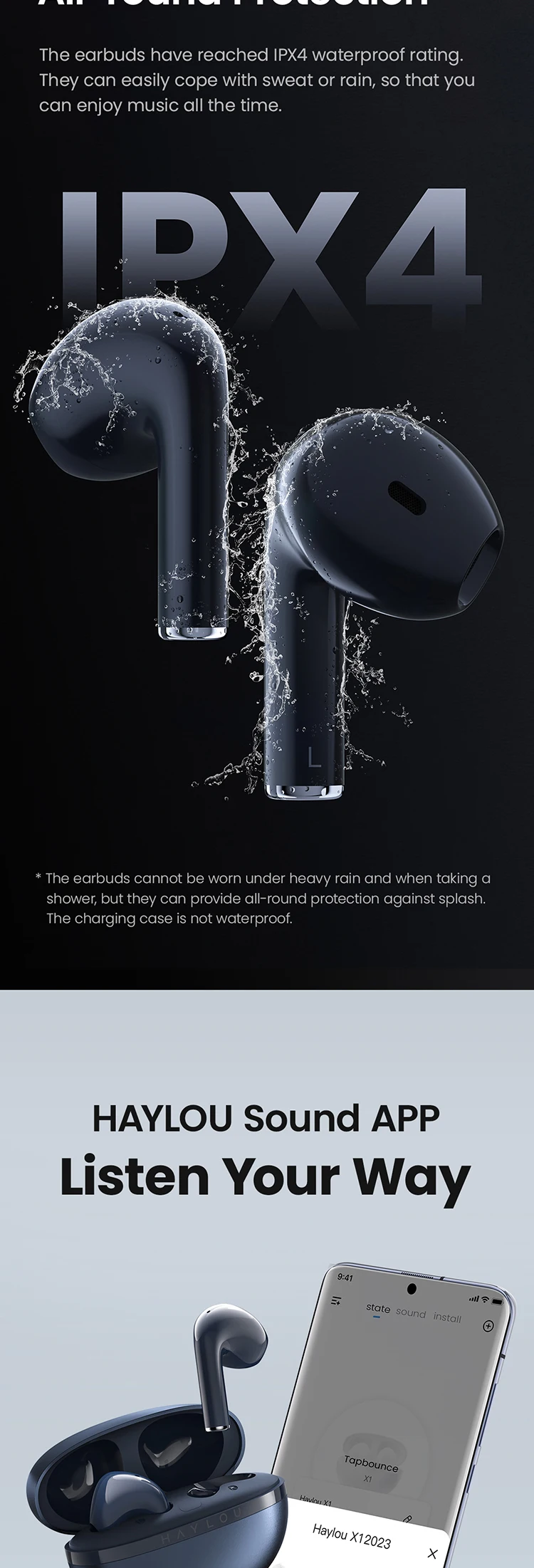 Haylou X1 2023 True Wireless Earphones Bluetooth 5.3 Hd Audio Noise Cancelling Sports Waterproof ...