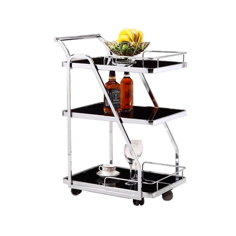 Luxury Stainless Steel Bar Trolley - Perfect for Hotels