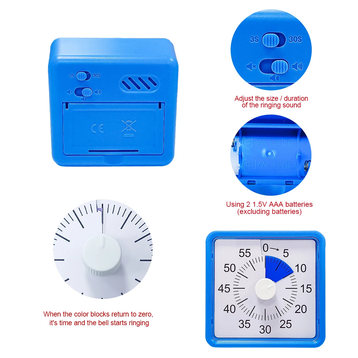 60 Minutes Countdown Timer Study Timer For Kids Productivity Visual ...