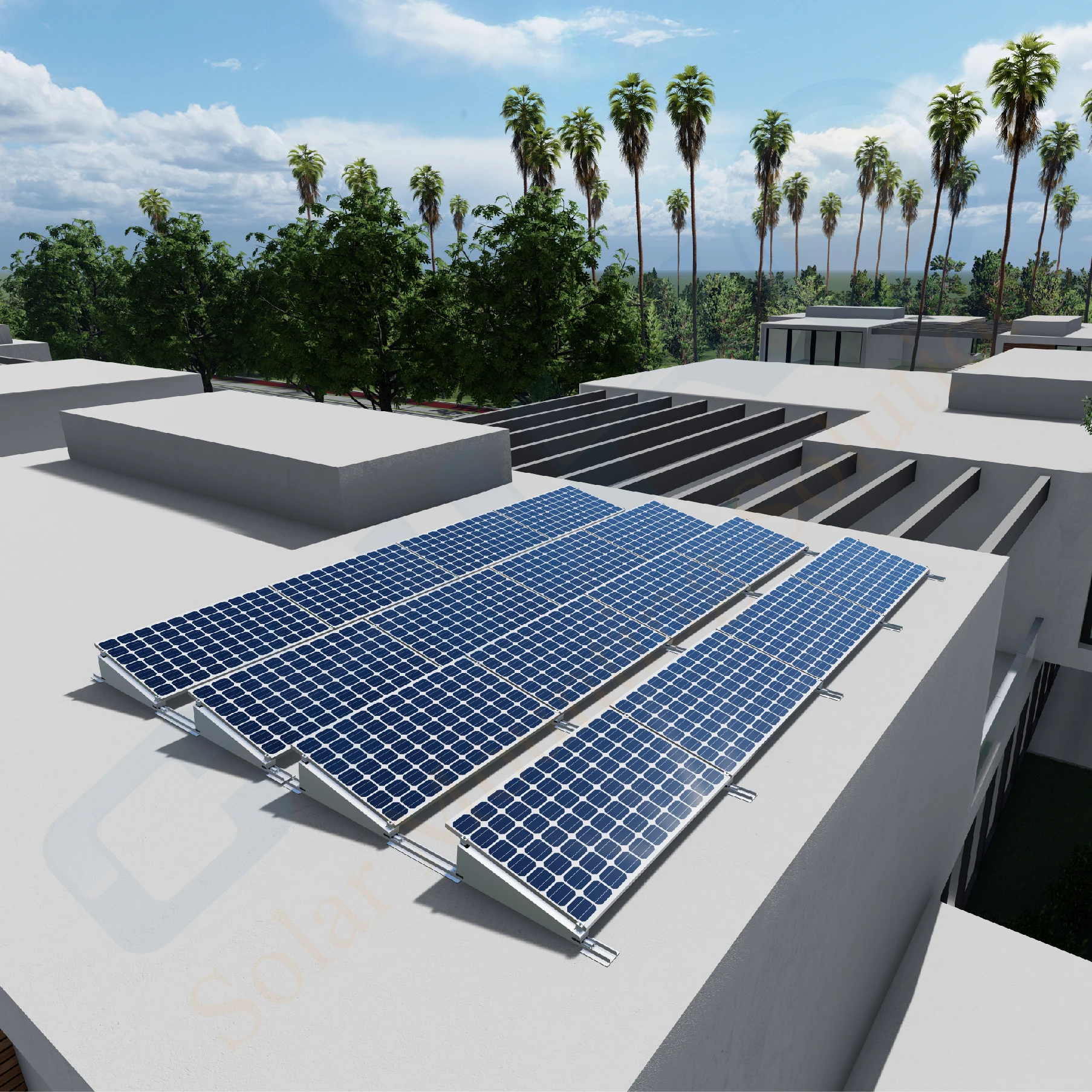 Flat Roof Solar Mounting Structures Aluminum Flat Roof Triangle Bracket ...