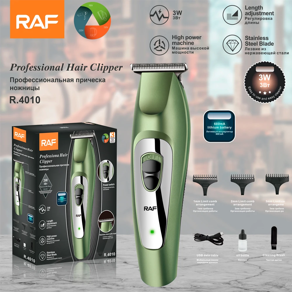 RAF New Professional Men Grooming Barber Hair Cutting Kit Rechargeable Hair Clippers Trimmer ...