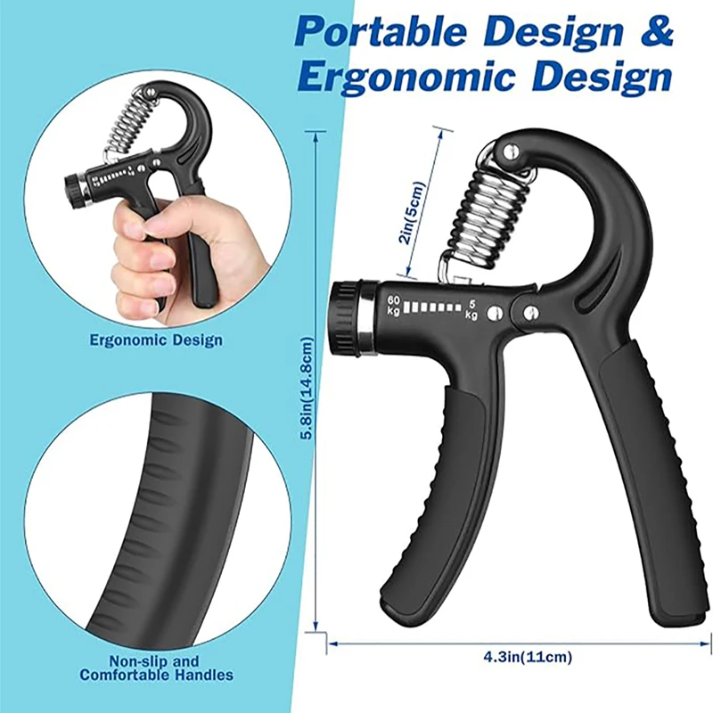 MKAS Forearm Exerciser Hand Grip Strengthener Strength Trainer for Muscle Building 5 PCS Ring ...