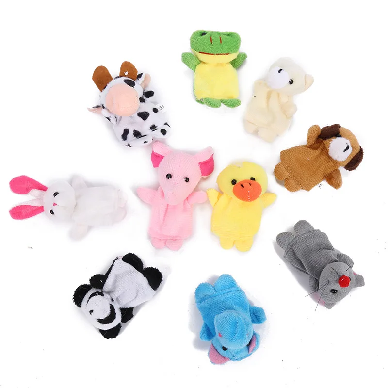 Cartoon Hand Puppet Doll Set Plush Finger Toy Baby Story Teller Early ...