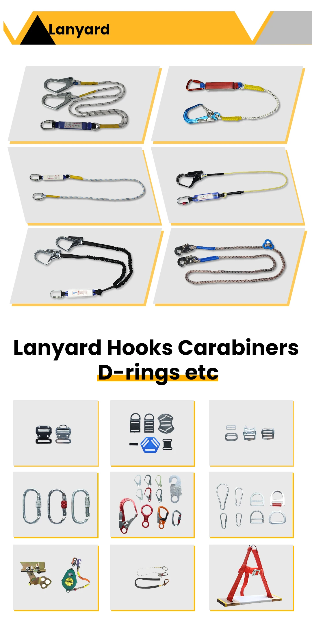 Work Construction Safety Harnesses Rock Climbing Rope Tool Lanyard With ...