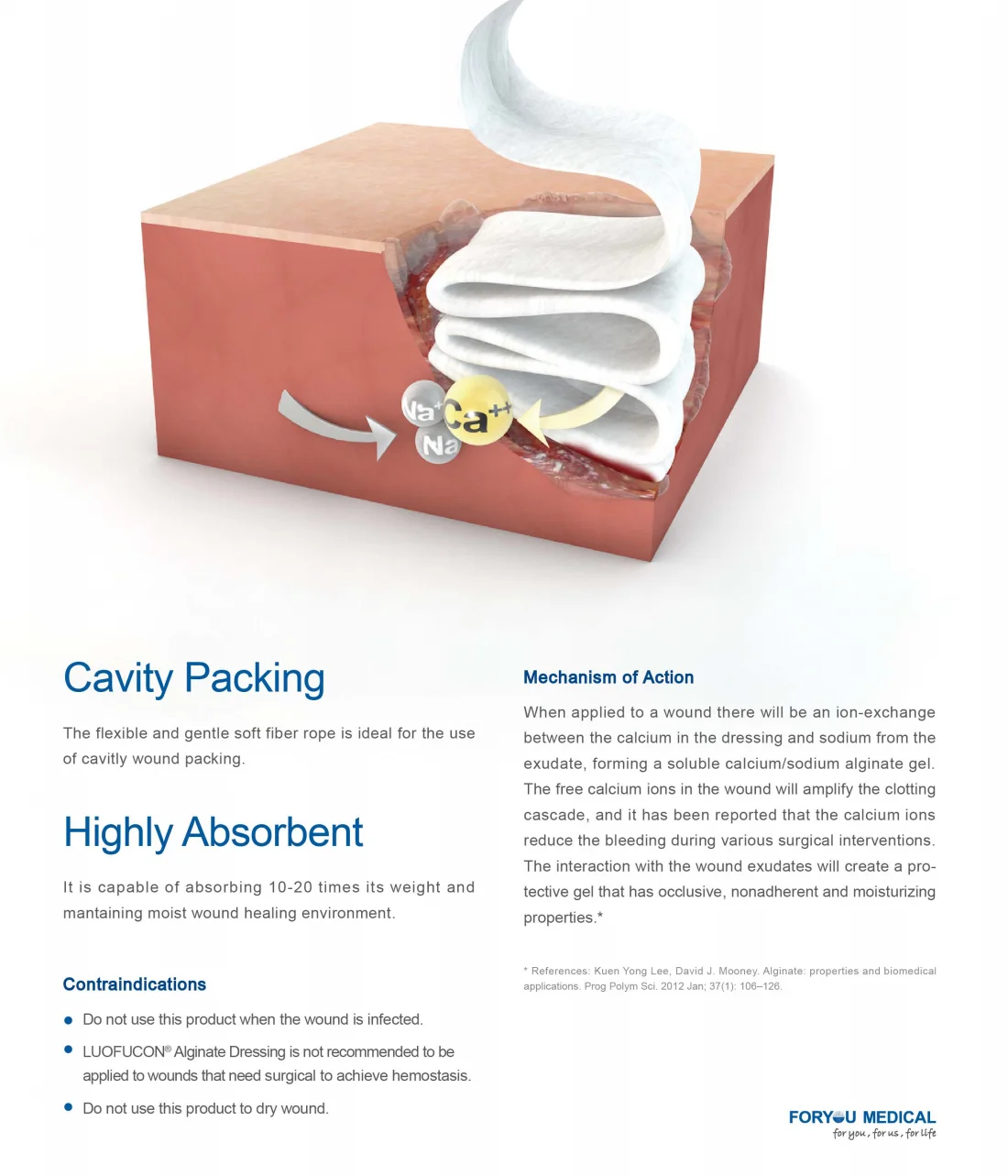 Sterile Medical Alginate Dressing Soft Non-stick for Wound Healing ...