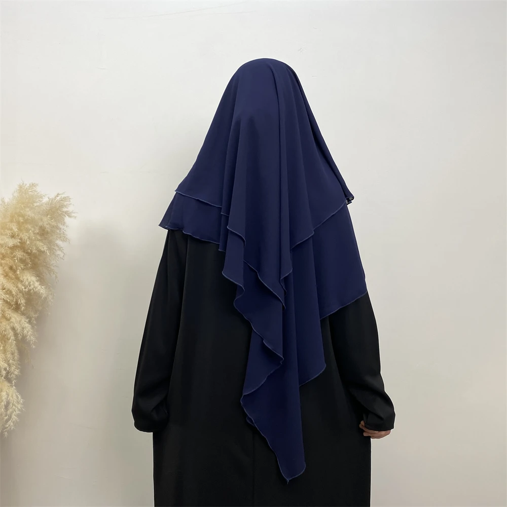 Shop 2305# New Front Back 2 Layer Chiffon Khimar Hijab