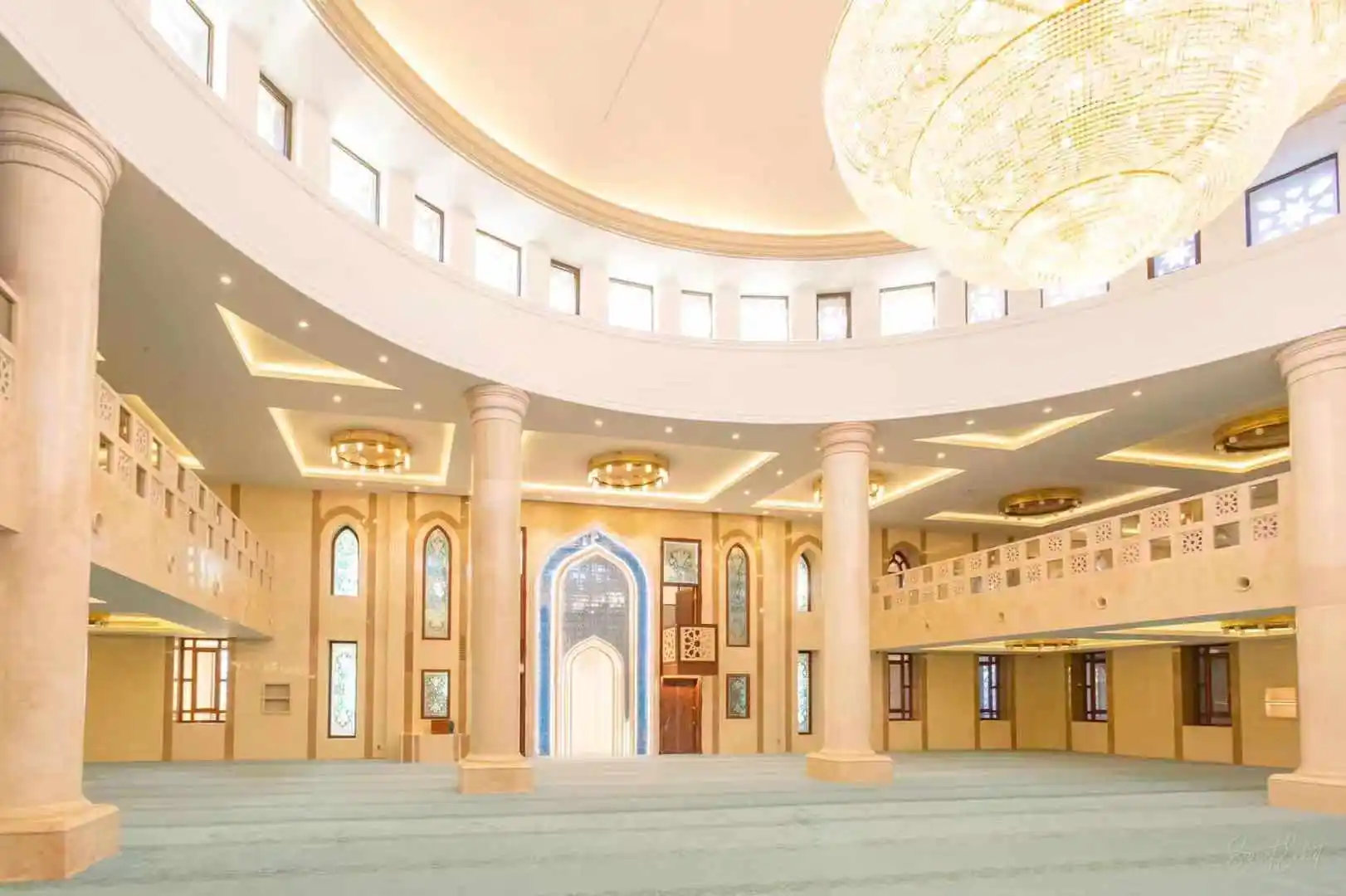 Customized Mosque Building Design - White Limestone Marble