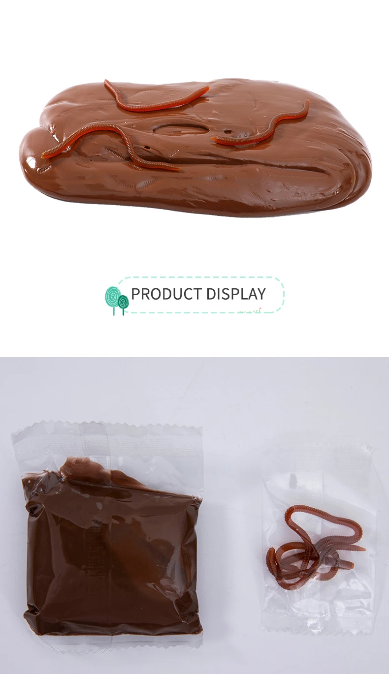 Supr Stretch Putty Farm Theme Earthworm Brown Slime Melt Easily Stress ...