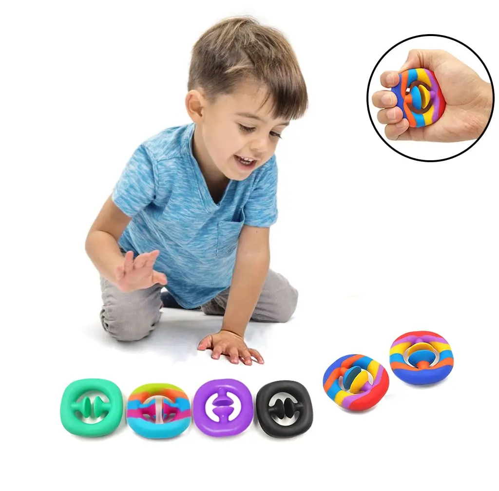 Autism Squeeze Sensory Stress Relief Pop Silicone Soft Grab Hand Finger ...