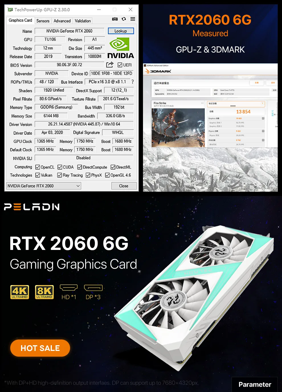 Peladn Rtx Gpu Geforce 2060 Super 8gb Pc Graphics Card 6 Gddr6 Dual Fan ...