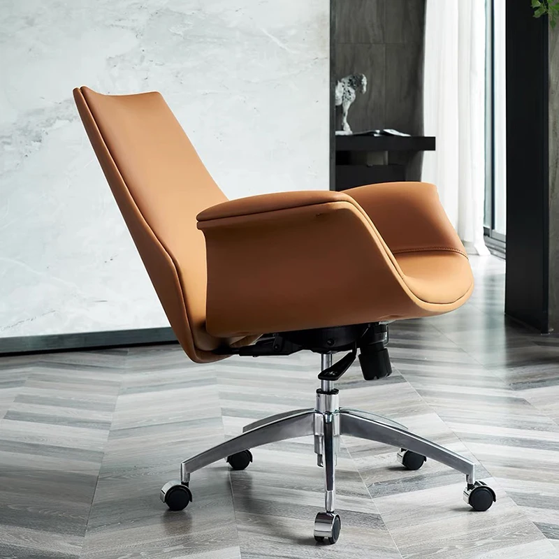 Adjustable boss Reclines Ergonomic Swivel Leather Computer Chair Office ...