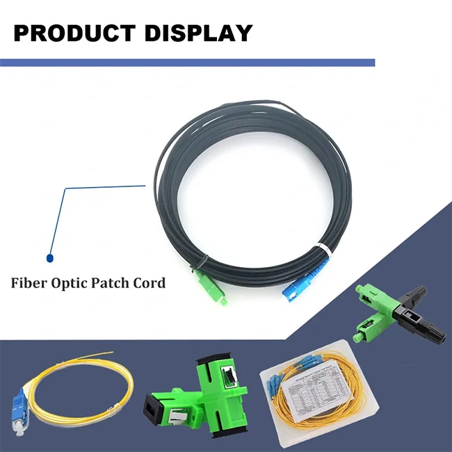 Outdoor Waterproof Pre-connectorized Sc/apc Tunable Flat Drop Cable - Buy Optical Fiber Patch ...