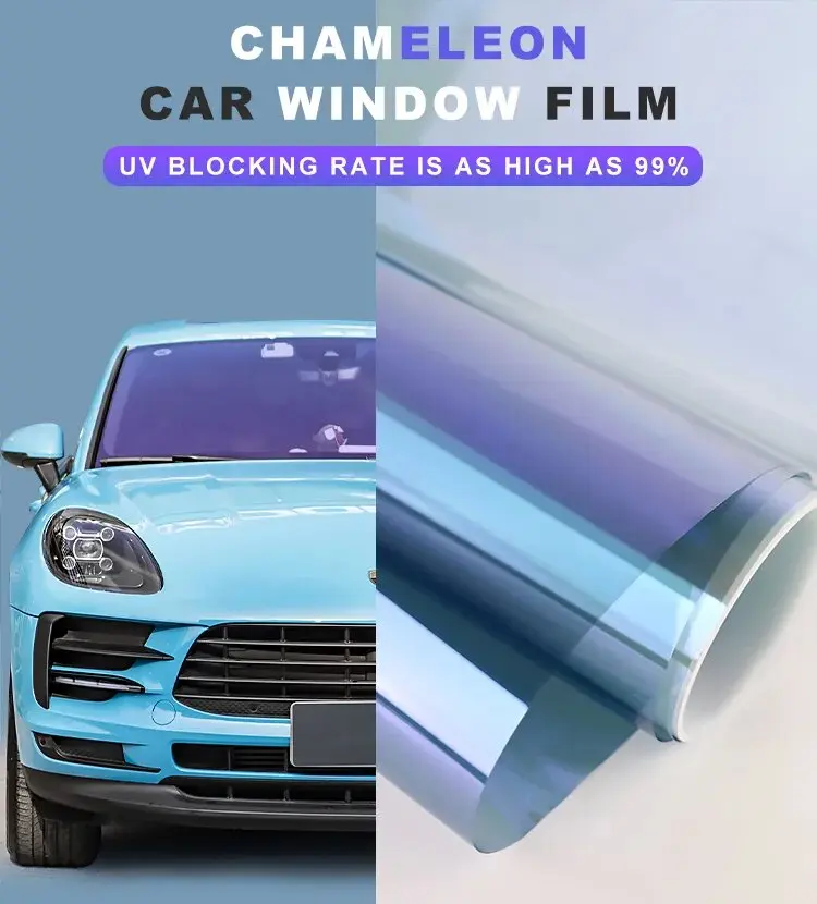 Uv Proof Solar Film For Car Window 75% Vlt Nano Ceramic Window Glass Film Chameleon Tint 1.52m X ...