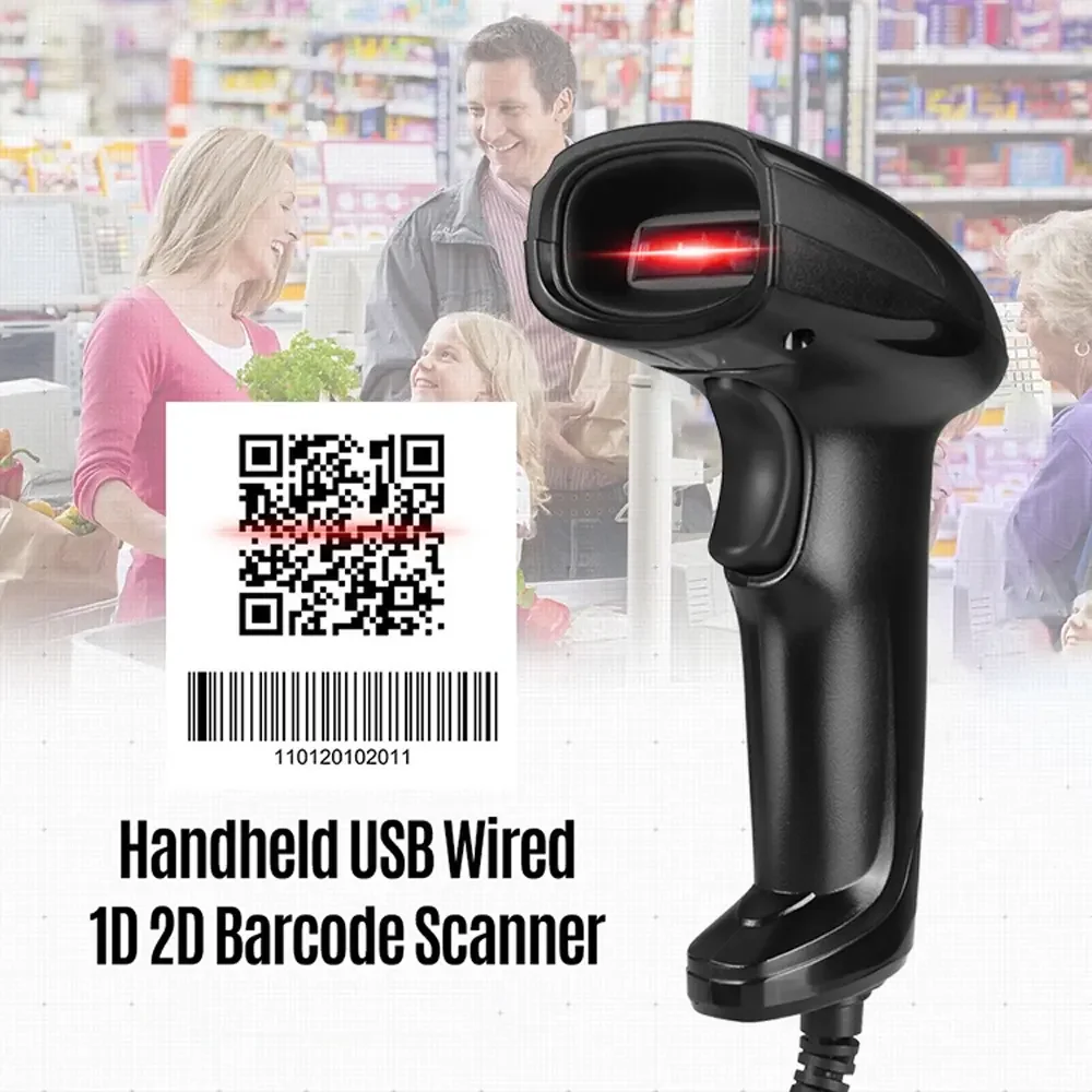 High Quality CMOS USB RS232 TTL KBW Barcode Scanner Reader 2D Laser ...