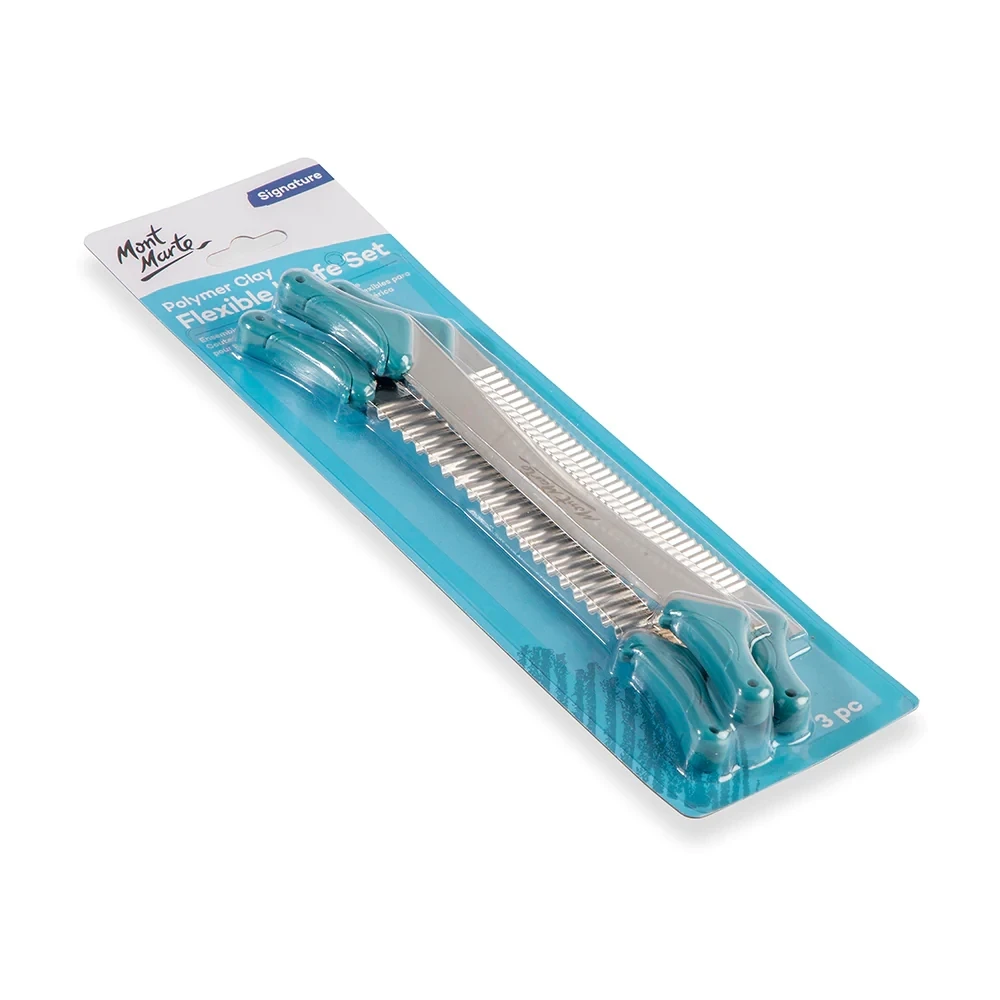 Mont Marte Flexible Polymer Clay Blades - 3pc Modelling Tools
