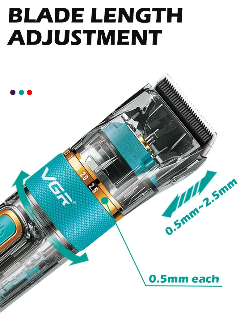 VGR V-695 Hair Clipper - Professional, Rechargeable, and Washable