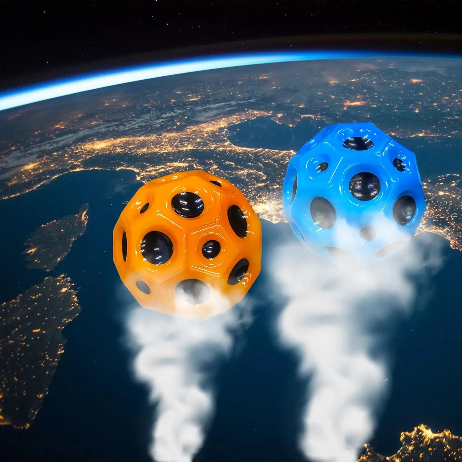 Kids Adults Soft Pu Foam Anti-stress Space Balls High Bouncing Ball ...