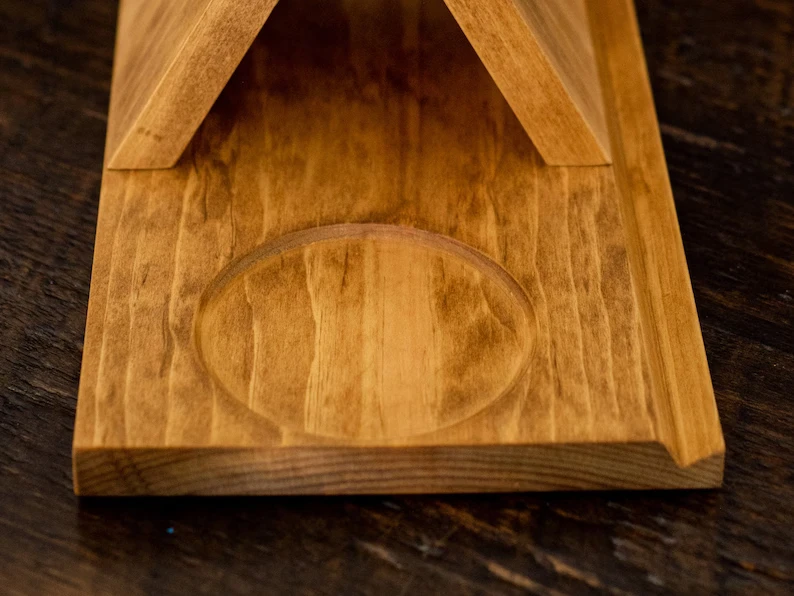 Wood Triangle Night Stand Book Holder Personalized Stand Book Holder Book Rest With Drink Holder ...