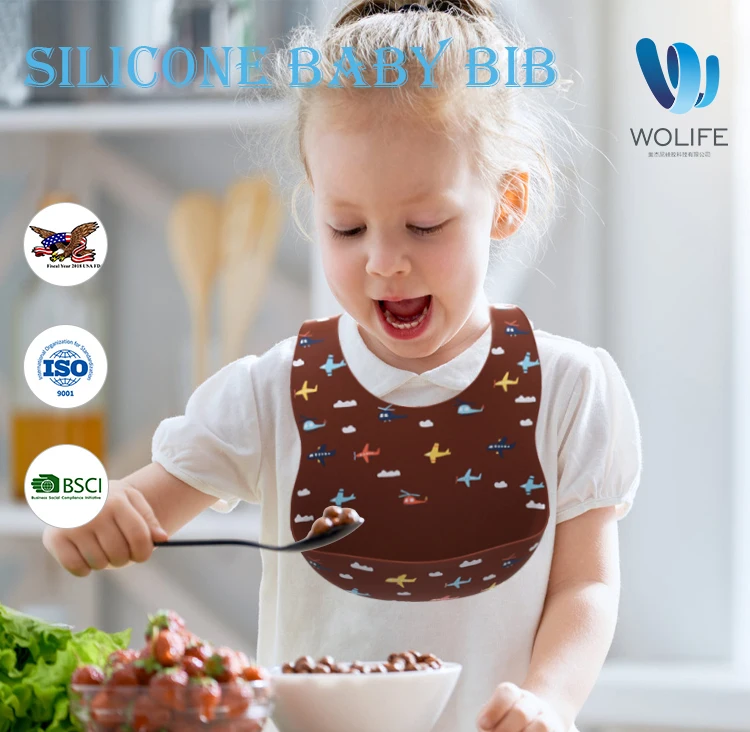 Silicone Baby Bib Adjustable Fit Waterproof Bibs Bpa Free Easy Clean ...