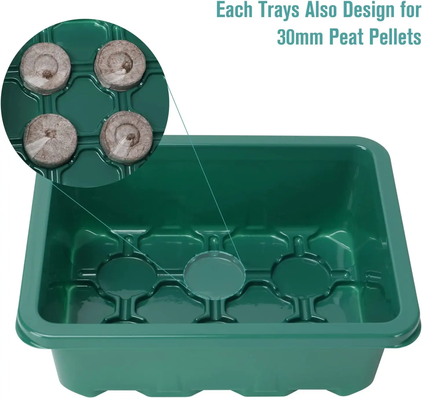 10 Pack 120 Cell Propagator Grow Thickening Seedling Growth Tray with ...