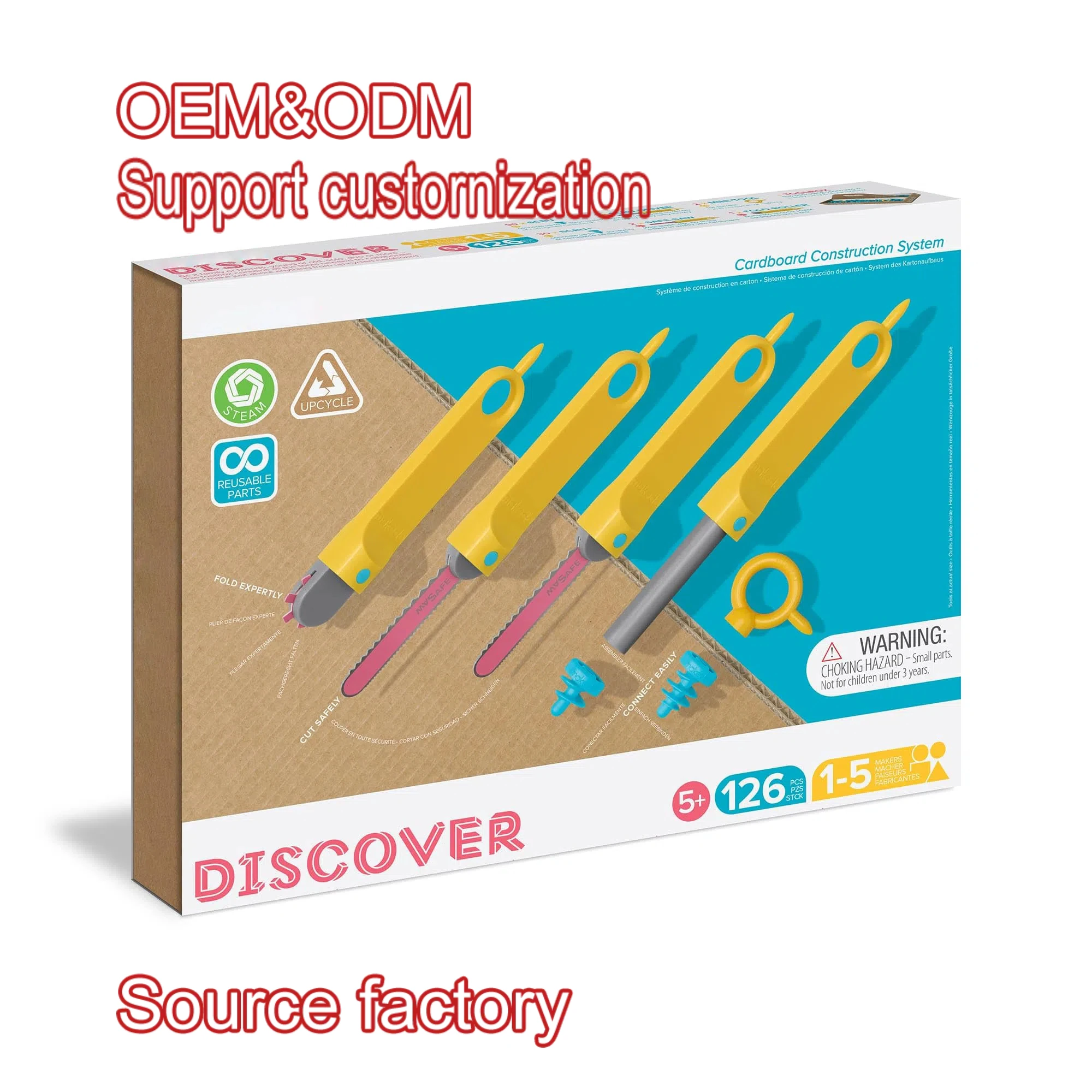 Upgraded 126 Piece Cardboard Construction Toolbox | Stem And Steam ...