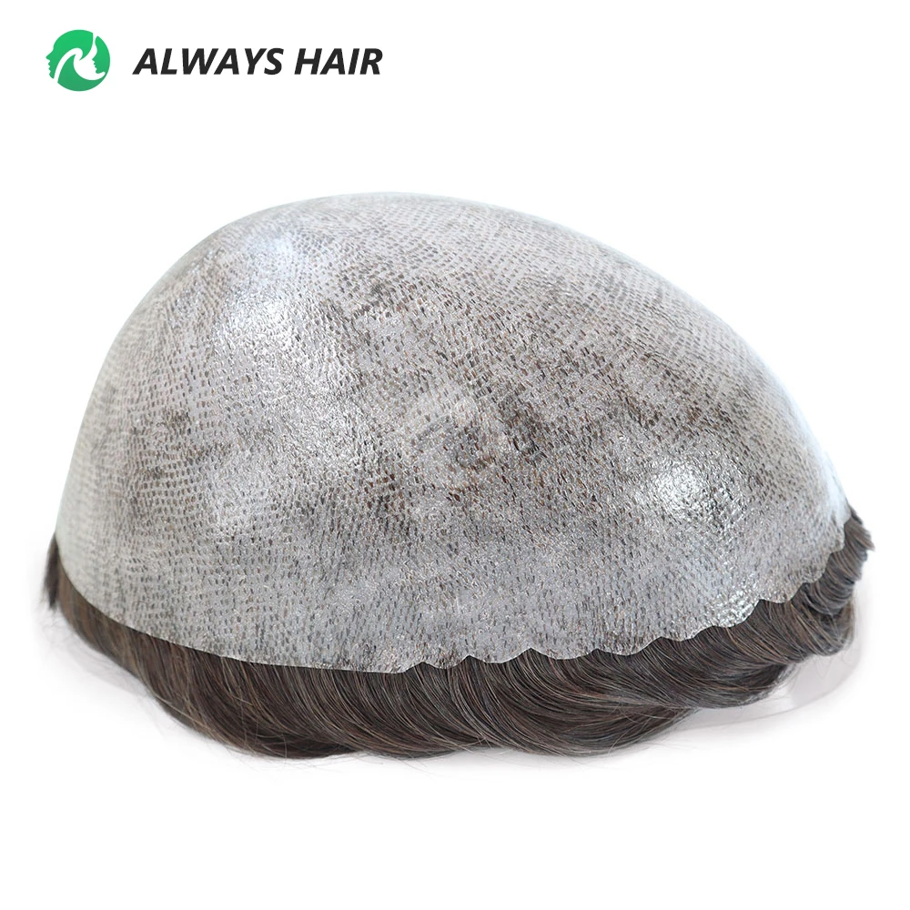 Injection Skin Hair Prosthesis Men Indian Human Hair Piece Toupee 6 x 8 ...