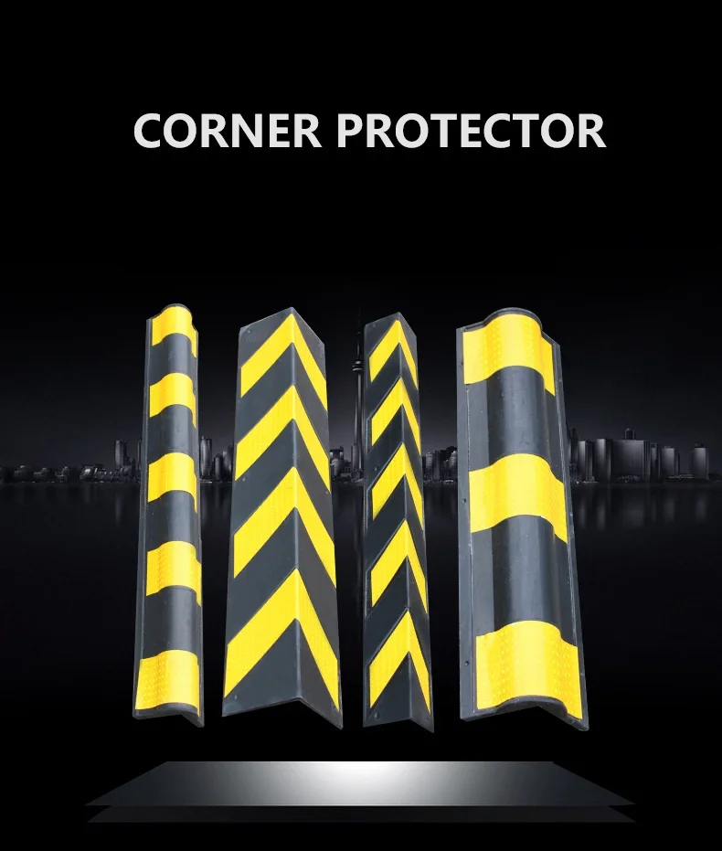 Parking Lot Reflective Rubber Corner Guard Parking Lot Buffer Rubber ...