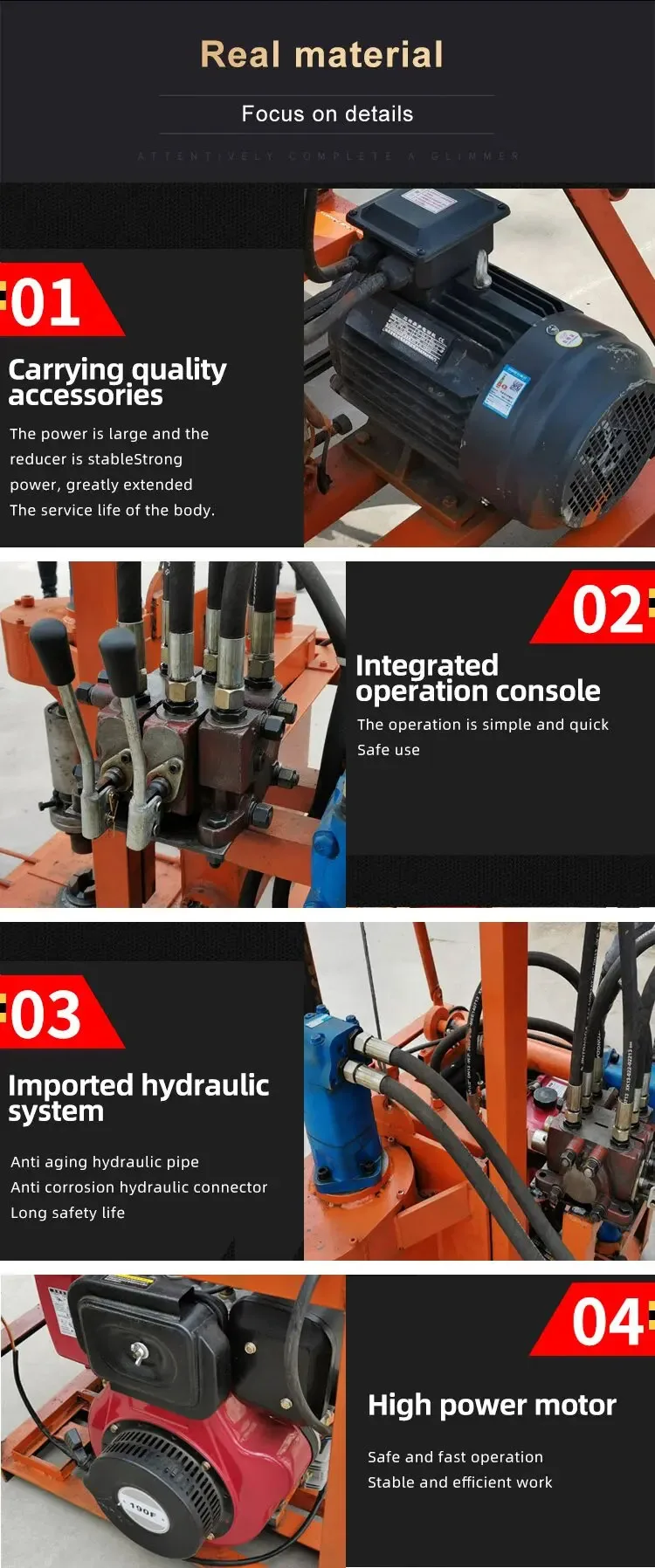 100m Deep Portable Hydraulic Water Well Rotary Drilling Rig