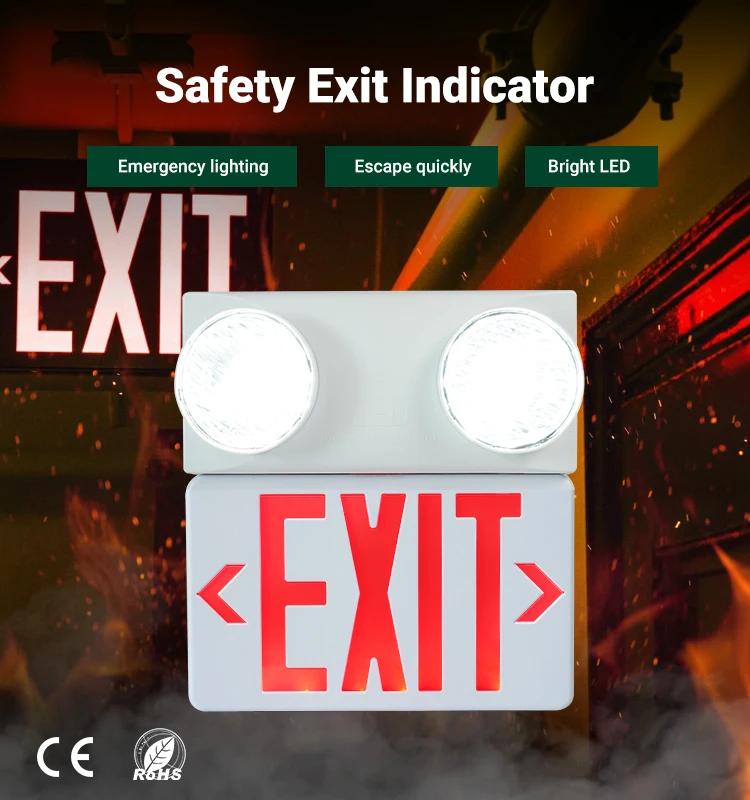 Emergency Lights Emergency Double Headlight Emergency Exit Light Sign ...