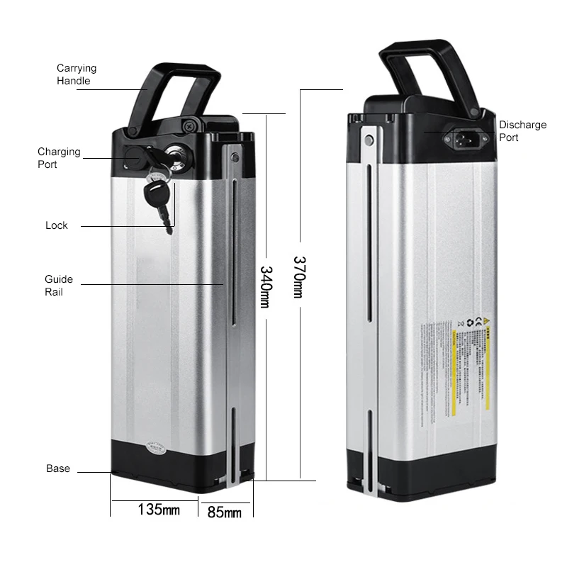 SilverFish Ebike Lithium Batterie 500W 36V 48V 10AH 15AH 21AH Electric ...