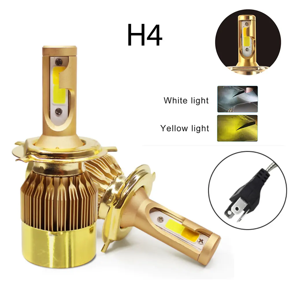Infitary Dual Color 36w Yellow White C6 H7 Headlight Bulb H1 H3 9005 H11 Car Led Headlight Bulb ...