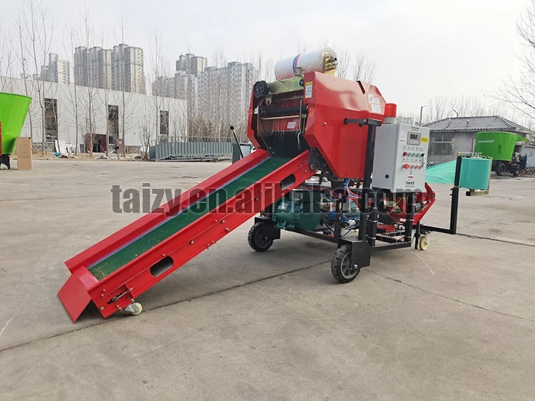 PLC Controlled Full Automatic Electric Mini Round Silage Baler Machine ...