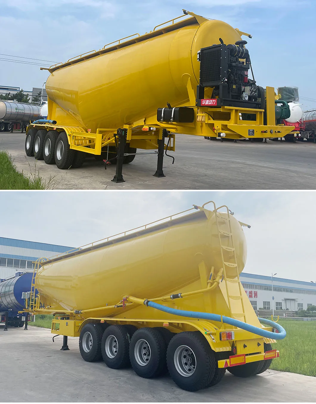 Cement Tanker Trailer Dry Bulk Tank Powder Material Transporter Semi ...