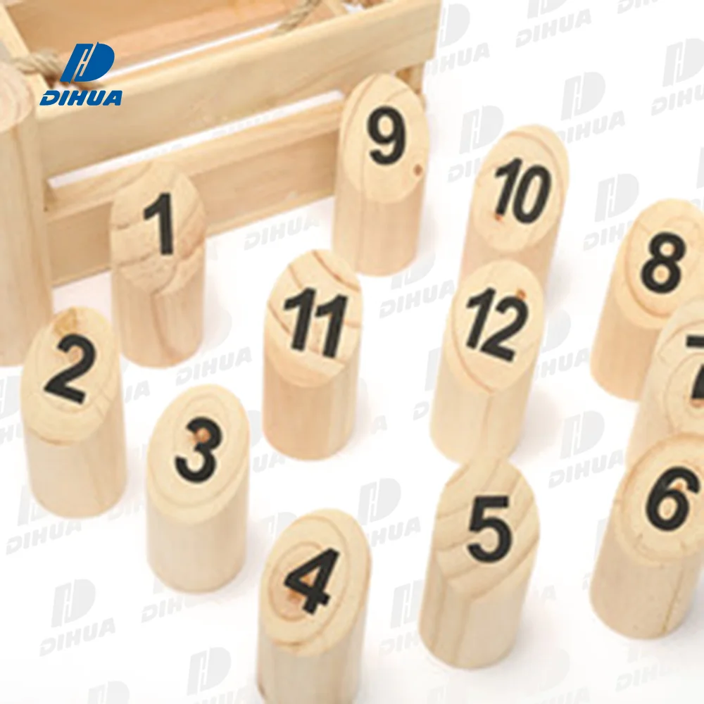 Tossing Throwing Yard Game Number Blocks Wood Scatter Outdoor Toy For ...