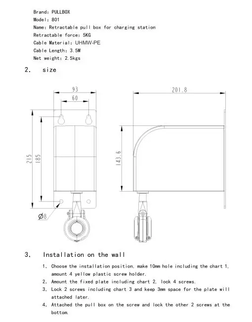 Evocharge Universal Cable Retractor for Secure EV Charging