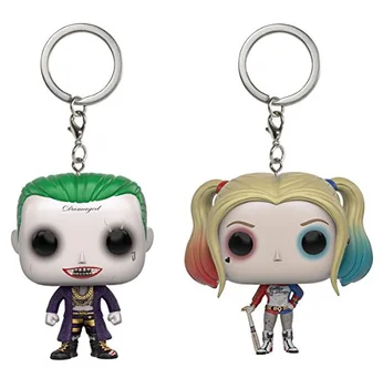 Tg Suicide Squad Action Figure The Joker Harley Quinn Keychain Toys 4cm ...