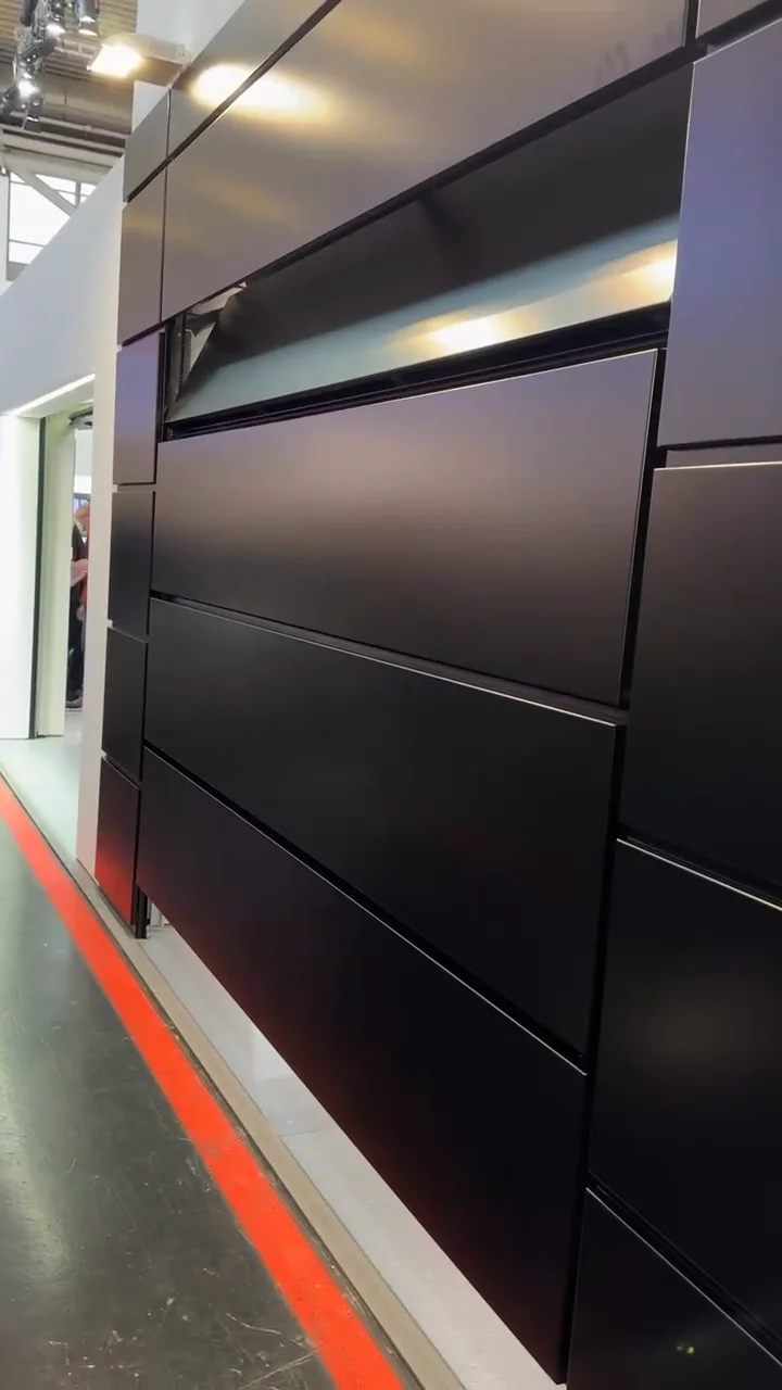 Modern New Black Aluminum Panel Cladding Automatic Garage Door For ...
