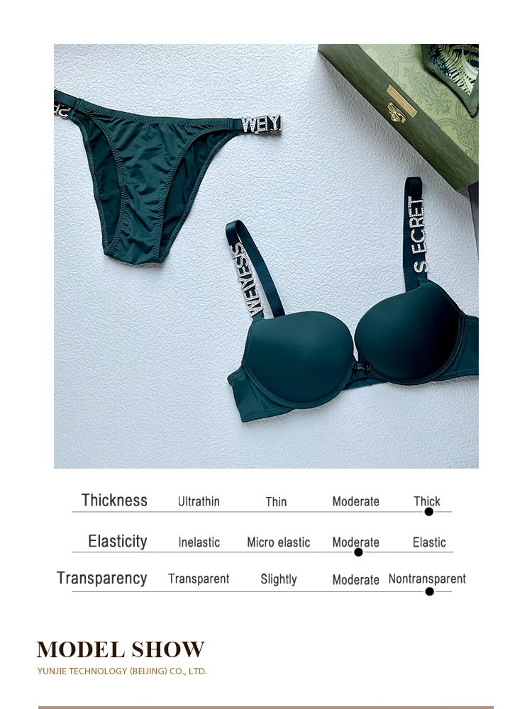 Sexy Ladies Bra Underwear Women Lift Mold Cup Rhinestone Diamond Logo Straps Spandex Seamless ...